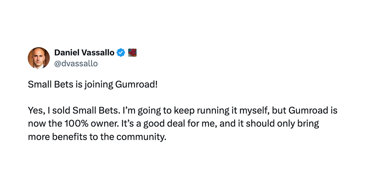 Gumroad buys Small Bets – was it a good deal?